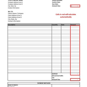 Client Invoice Template - Printable From Excel and to PDF With Auto ...