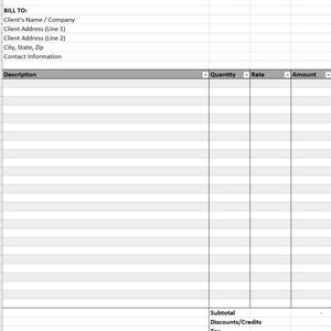 Client Invoice Template - Printable From Excel and to PDF With Auto ...