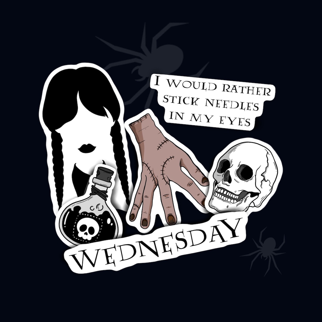 Wednesday Stickers Waterproof In Vinyl Glossy Etsy