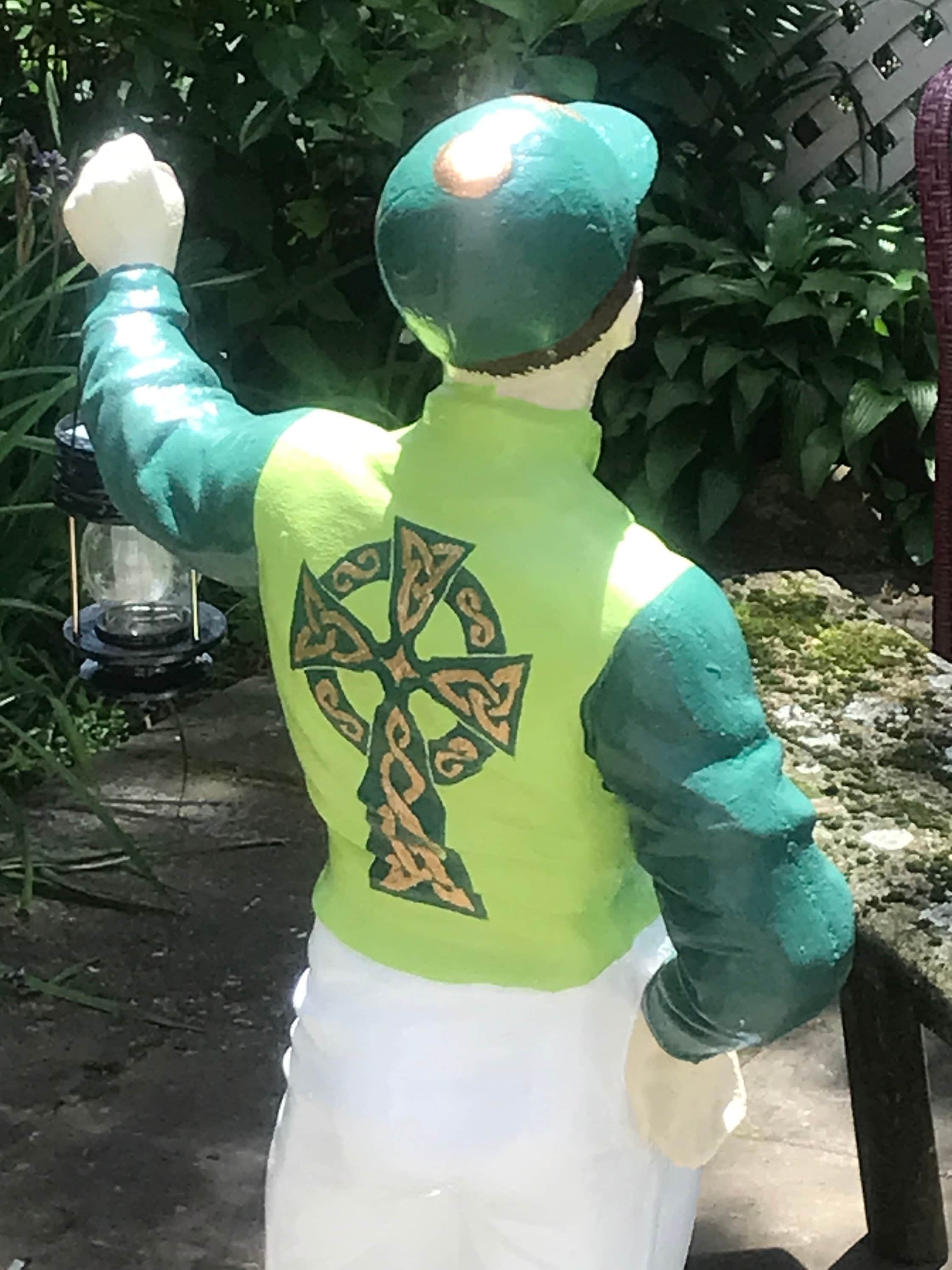 Statue of Irishman With Celtic Cross and Irish Flag - Etsy