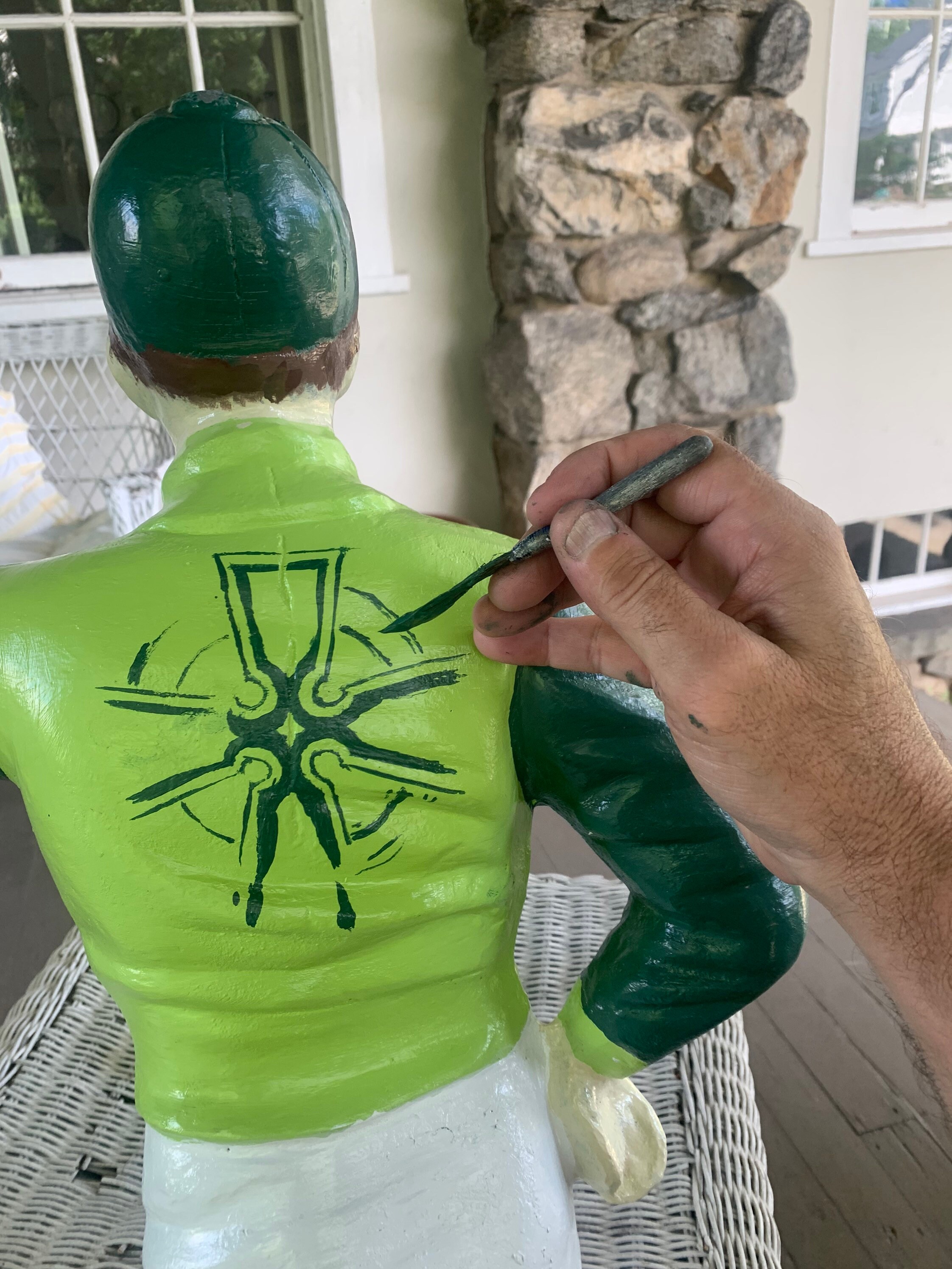 Statue of Irishman With Celtic Cross and Irish Flag - Etsy