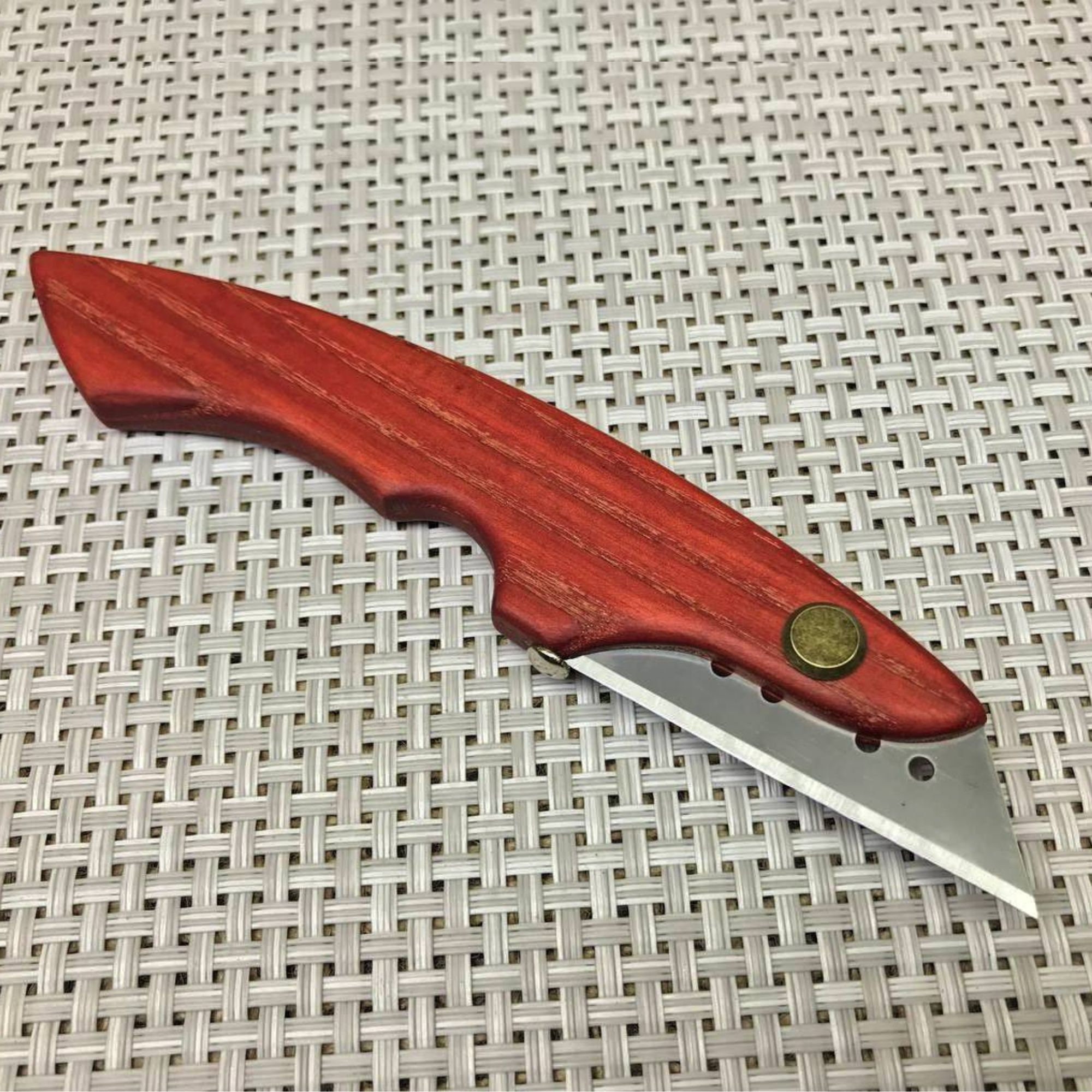 Utility /razor Fixed Blade Holder Edc/pocket Knife/ Tool/oak Wood ...