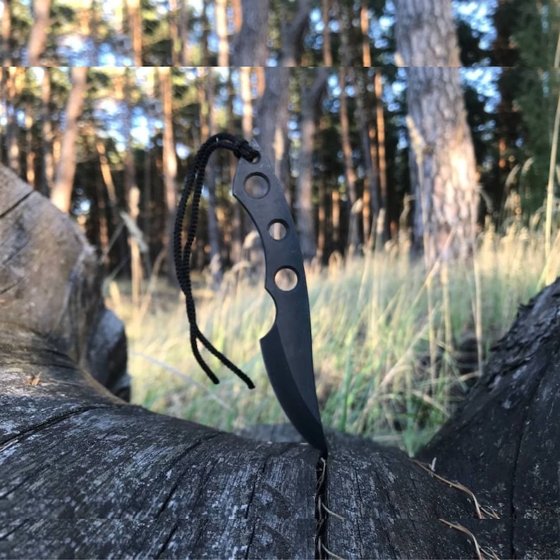 Fixed Blade Edc Utiliti Knife. Pocket Small Fixed Blade With Sheat Neck ...