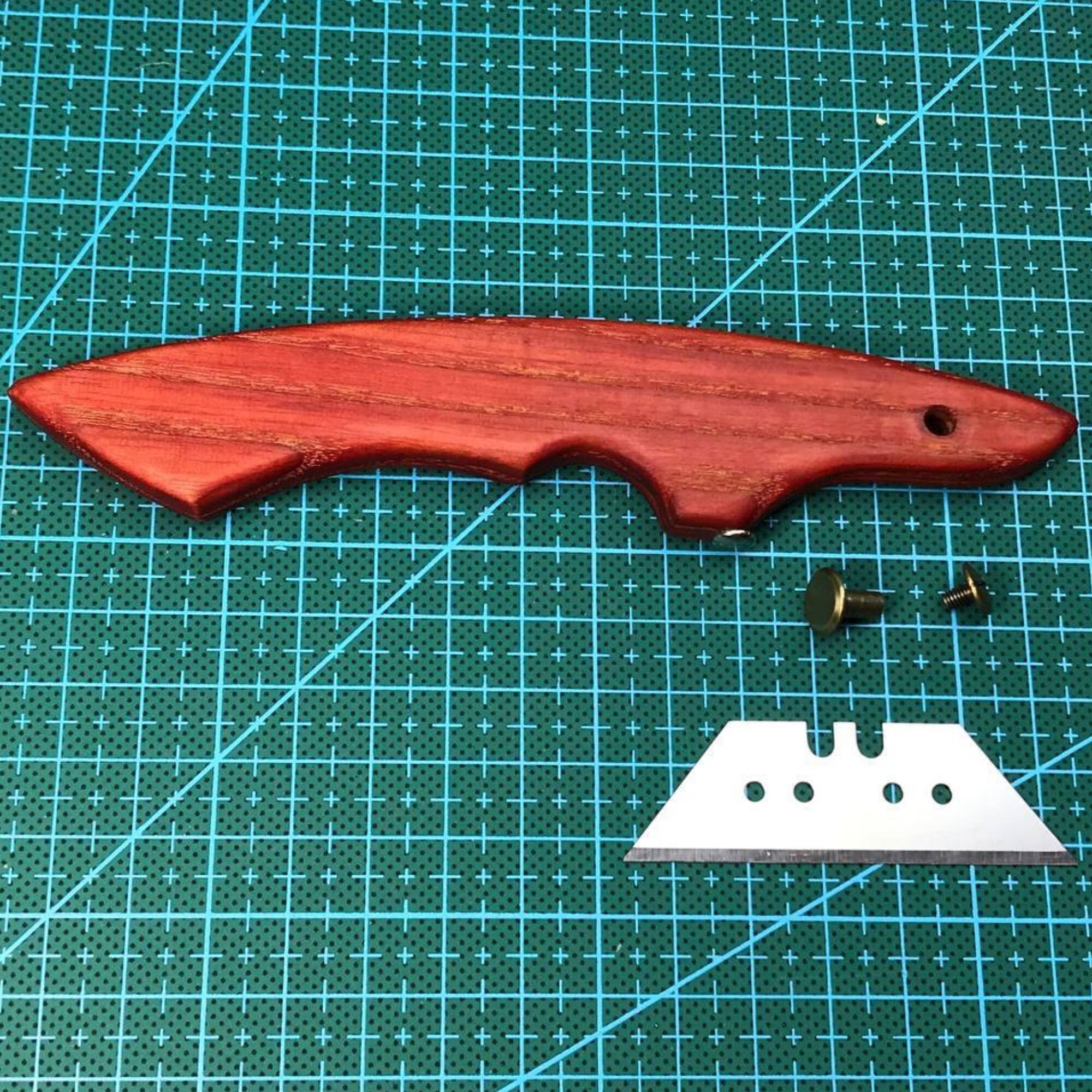 Utility /razor Fixed Blade Holder Edc/pocket Knife/ Tool/oak Wood ...