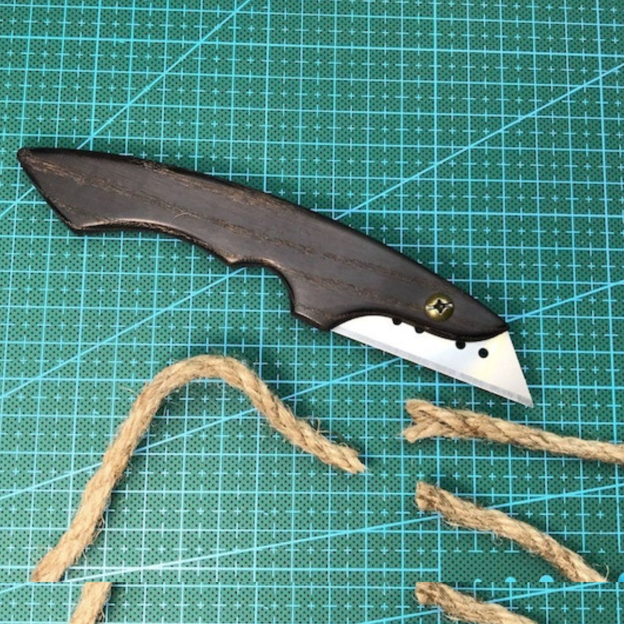 Utility /razor Fixed Blade Holder Edc/pocket Knife/ Tool/oak Wood ...