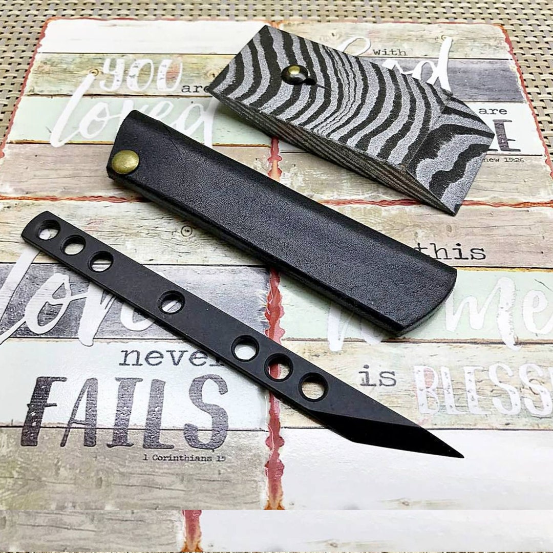 EDC Fixed Utility Blade Knife With Case. Сustom Small Pocket Knife ...