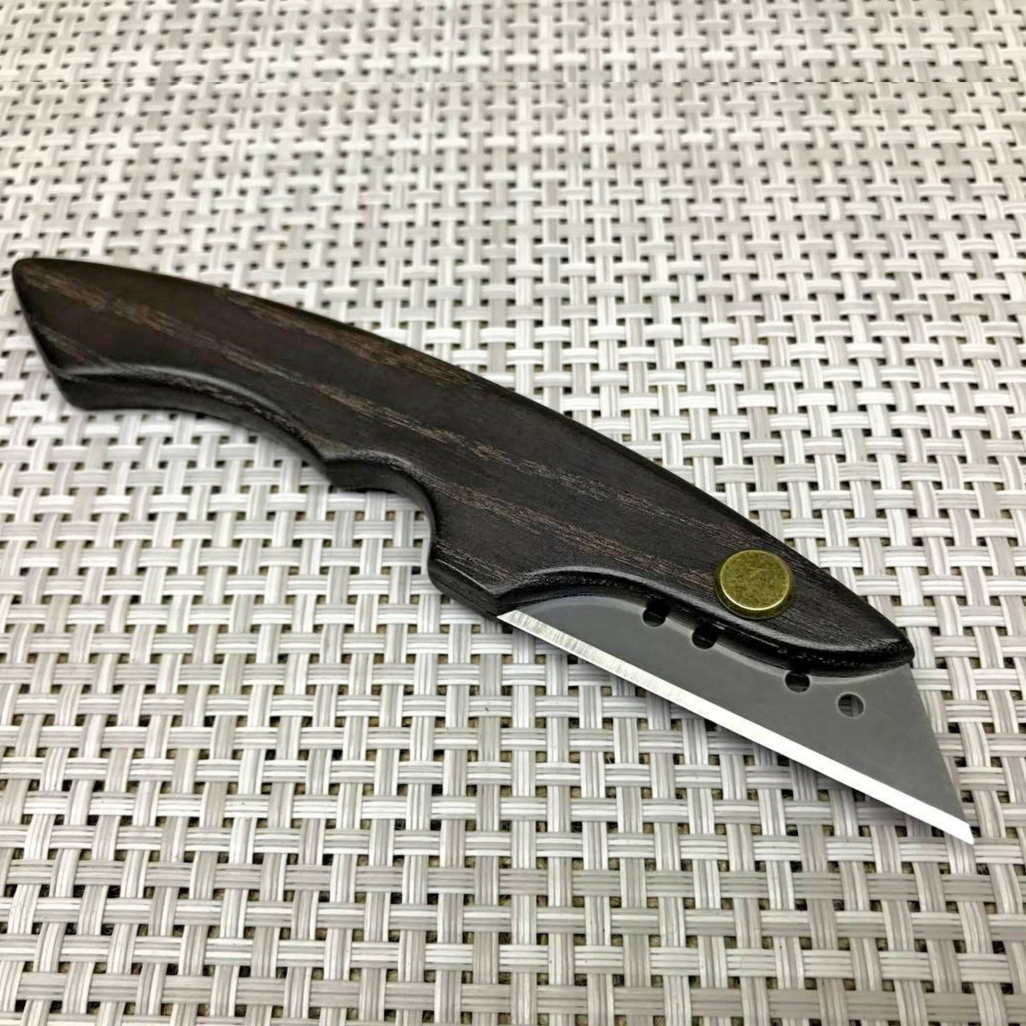 Utility /razor Fixed Blade Holder Edc/pocket Knife/ Tool/oak Wood ...