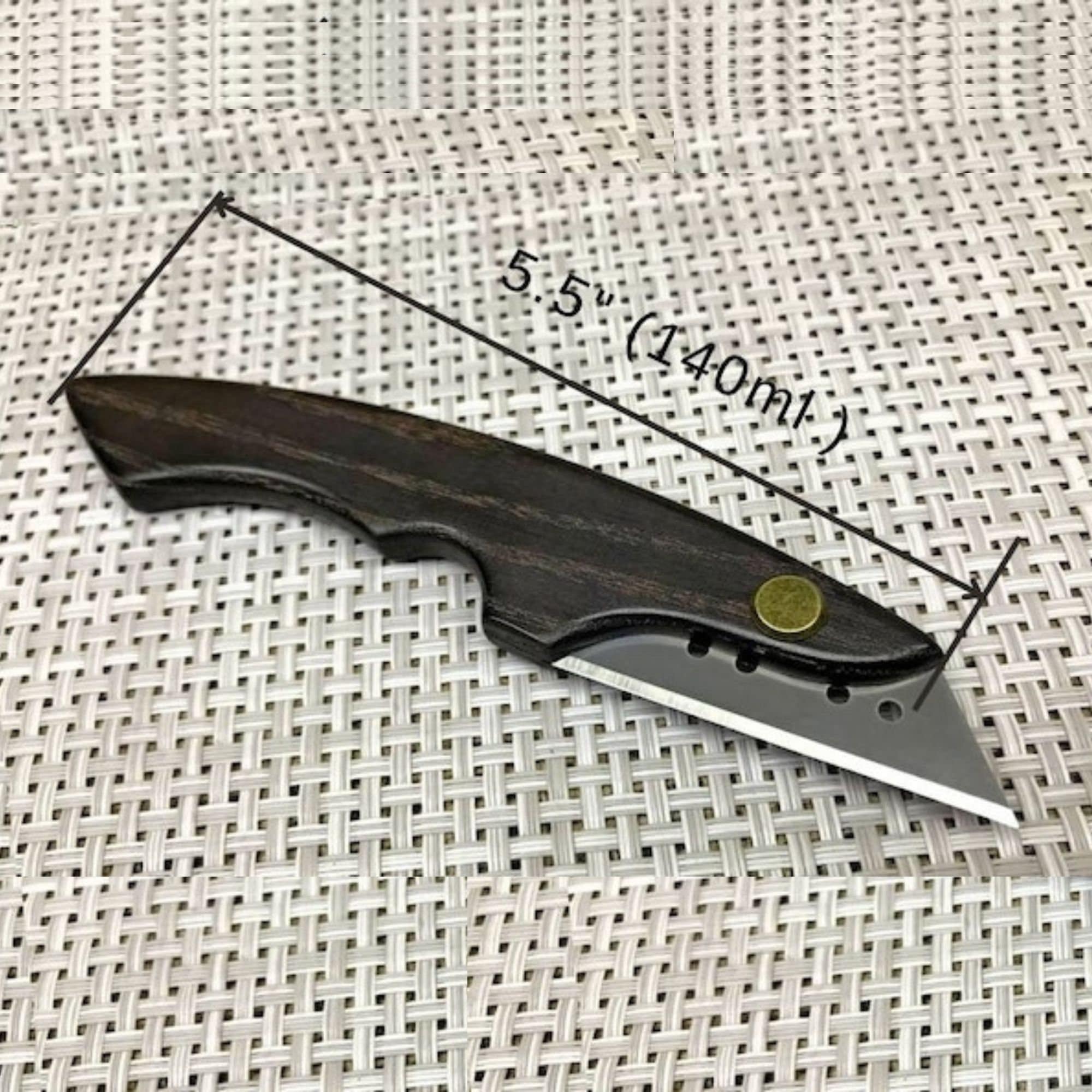 Utility /razor Fixed Blade Holder Edc/pocket Knife/ Tool/oak Wood ...