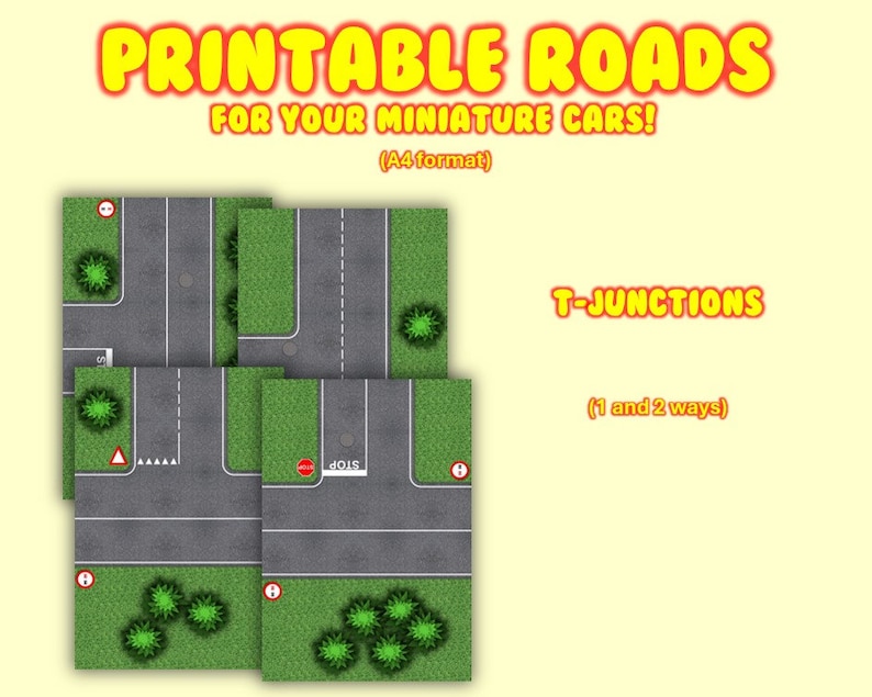 Printable Car Roads Bundle – High-quality + Low-ink Versions for Toy ...