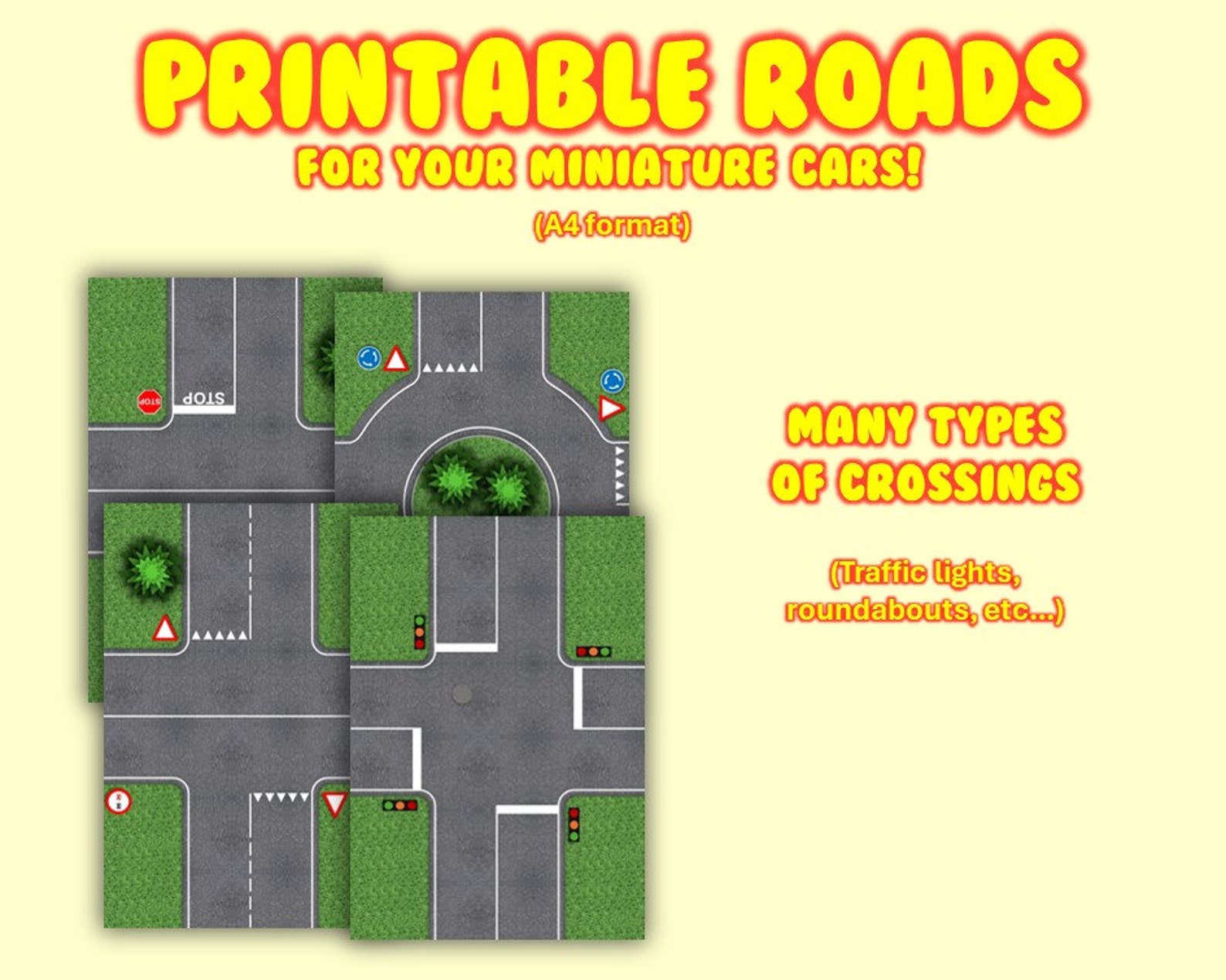 Printable Miniature Car Roads - Build Your Own Custom Race Track or ...