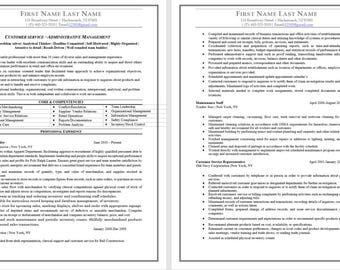 Customer Service Resume Template - ATS Friendly - Etsy