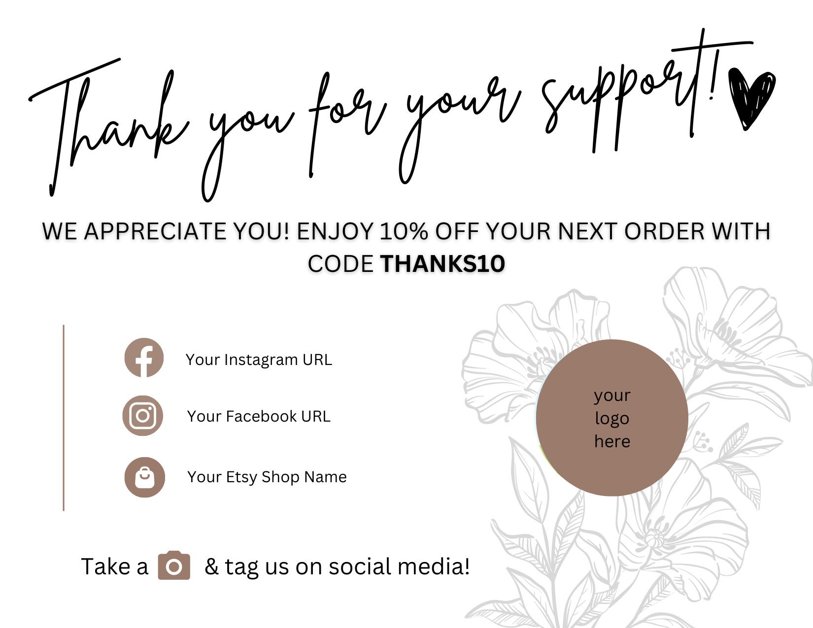 Customizable Business Thank You Card | Discount Code Template | Canva ...