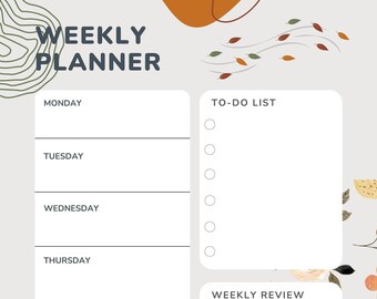 Printable Digital Autumn Daily Planner - Etsy