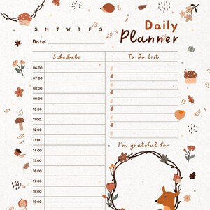 Printable Digital Autumn Daily Planner - Etsy