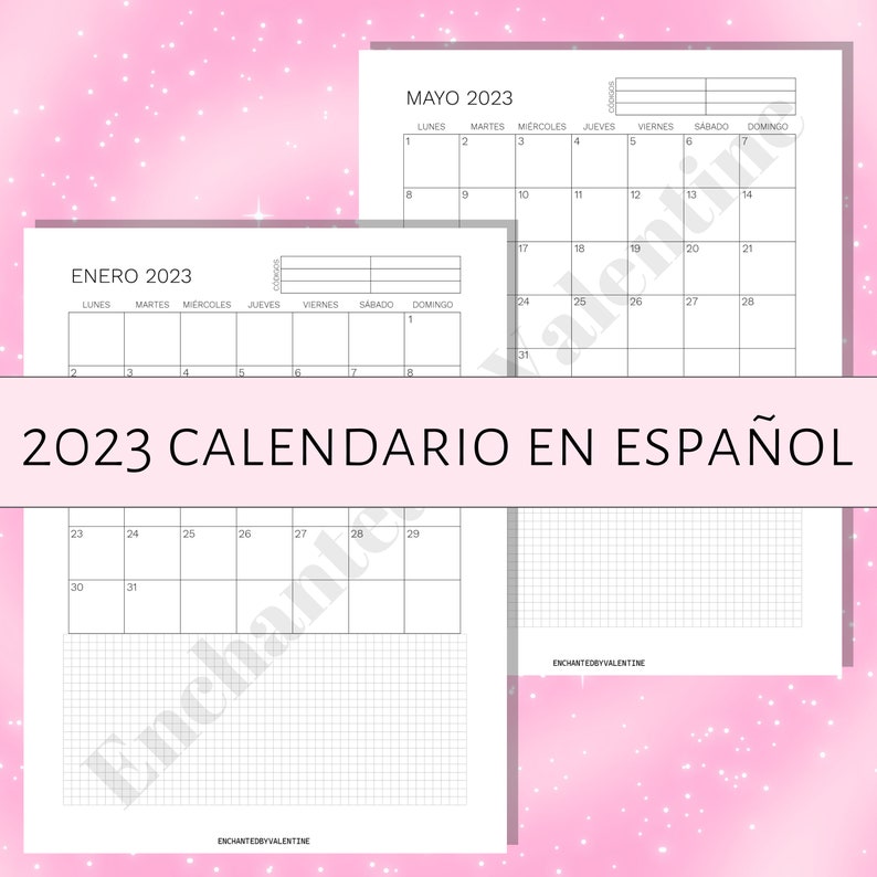 2023 Calendario En Español, Dated Monthly Calendar Printable, Letter ...