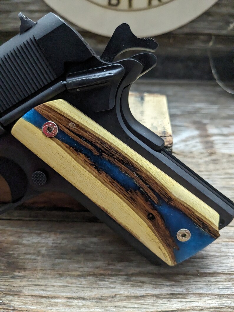 Custom Colt 1911 Grips Made of Mesquite Wood and Epoxy - Etsy UK