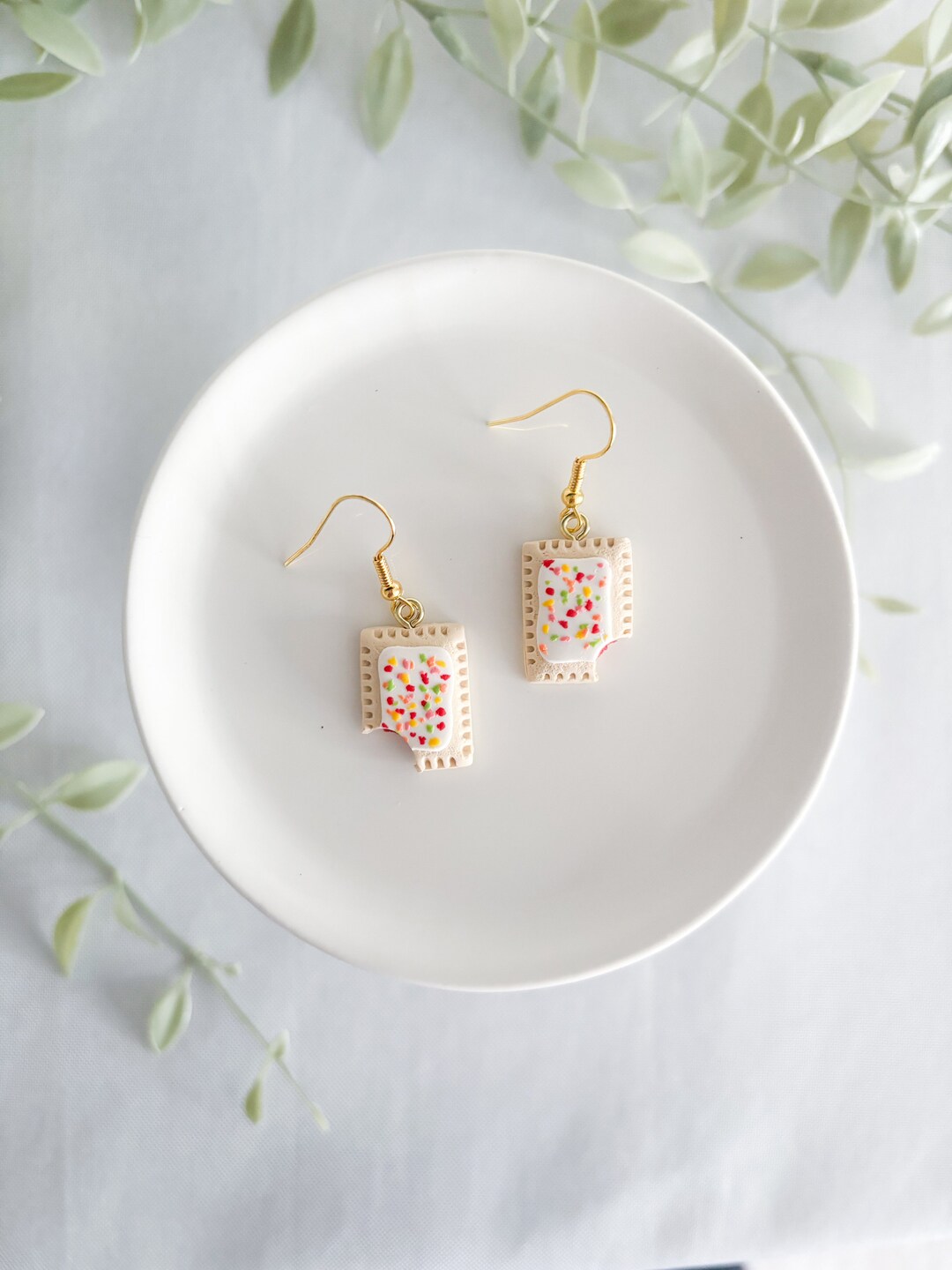 Strawberry Pop Tart Dangle Earrings | Handmade Food Earring | Polymer ...