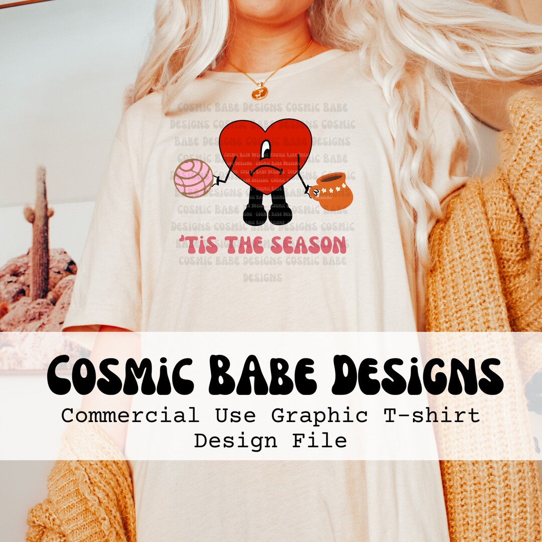 Bad Bunny UVST Tis the Season for Pan Dulce Heart Graphic Tee Design ...