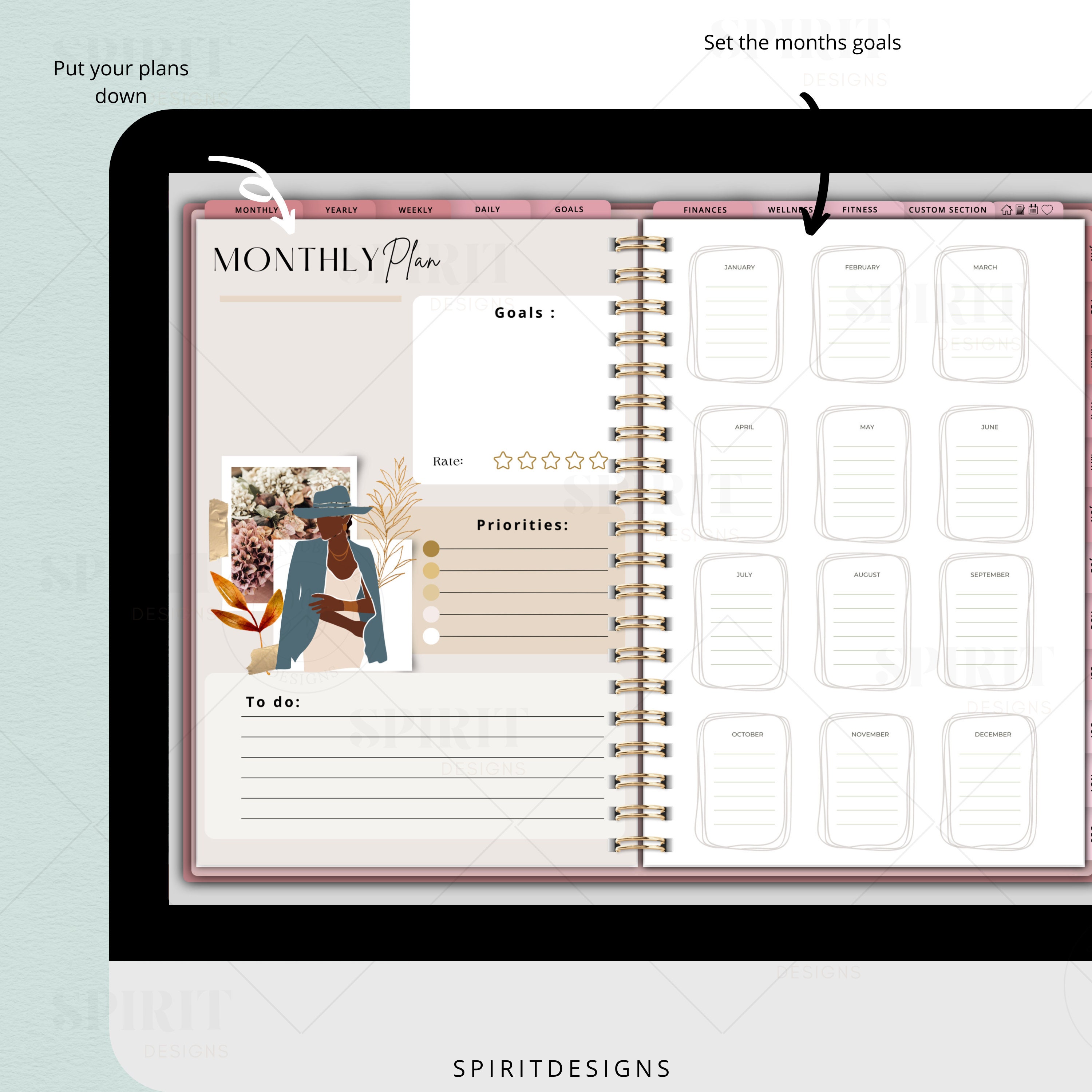 Melanin Digital Planner, Black Girl Digital Planner, Planner Dated ...