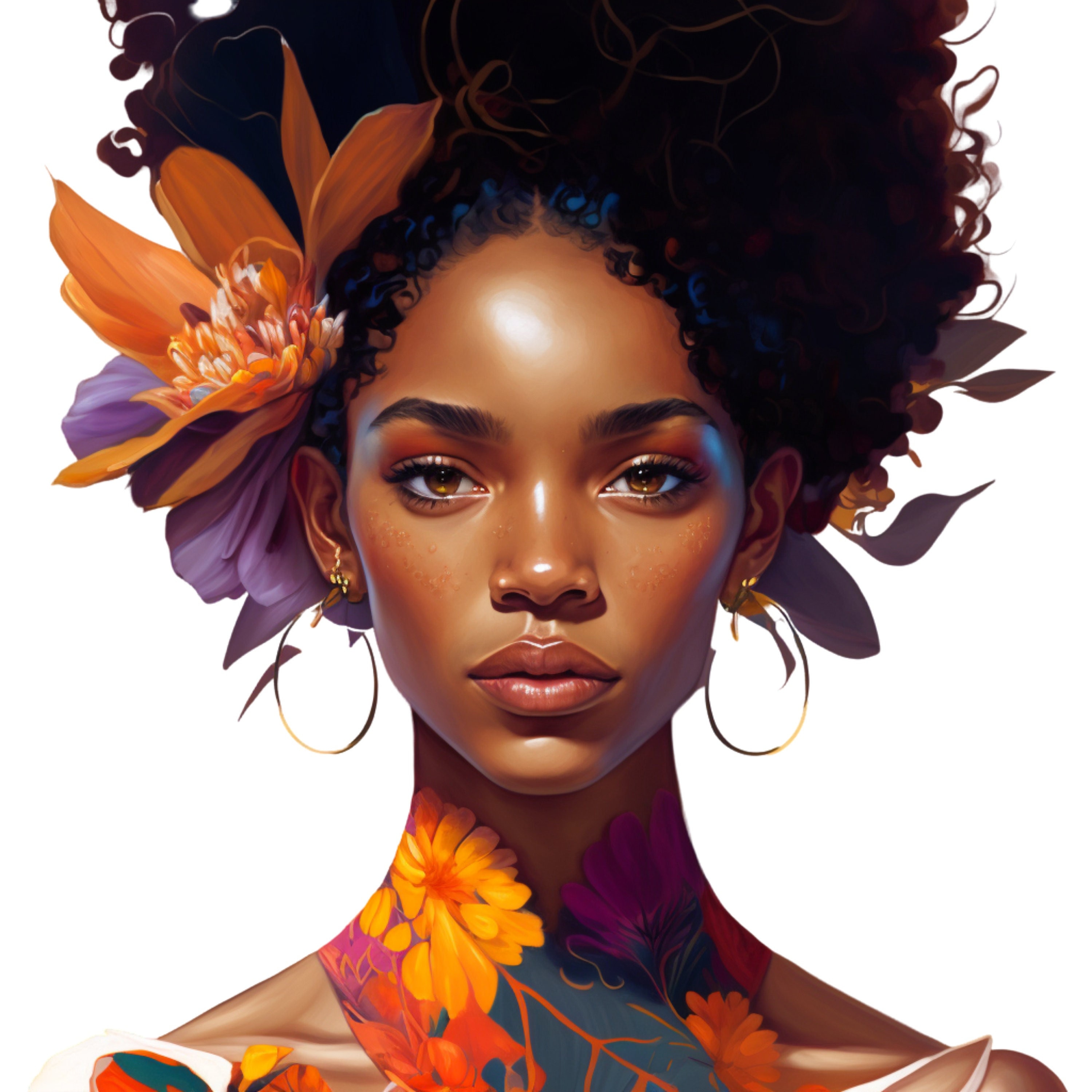 Black Woman Clipart, Fashion Clipart, Fashion Illustration, Afro Girls ...