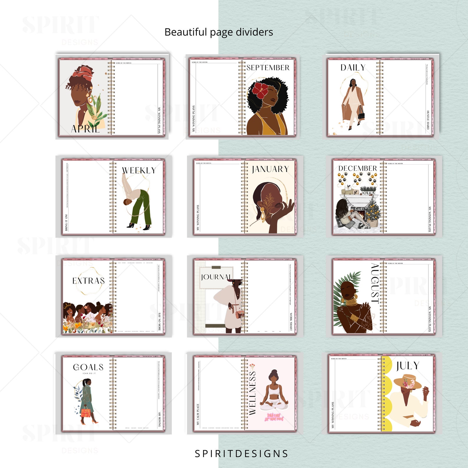 Melanin Digital Planner, Black Girl Digital Planner, Planner Dated ...