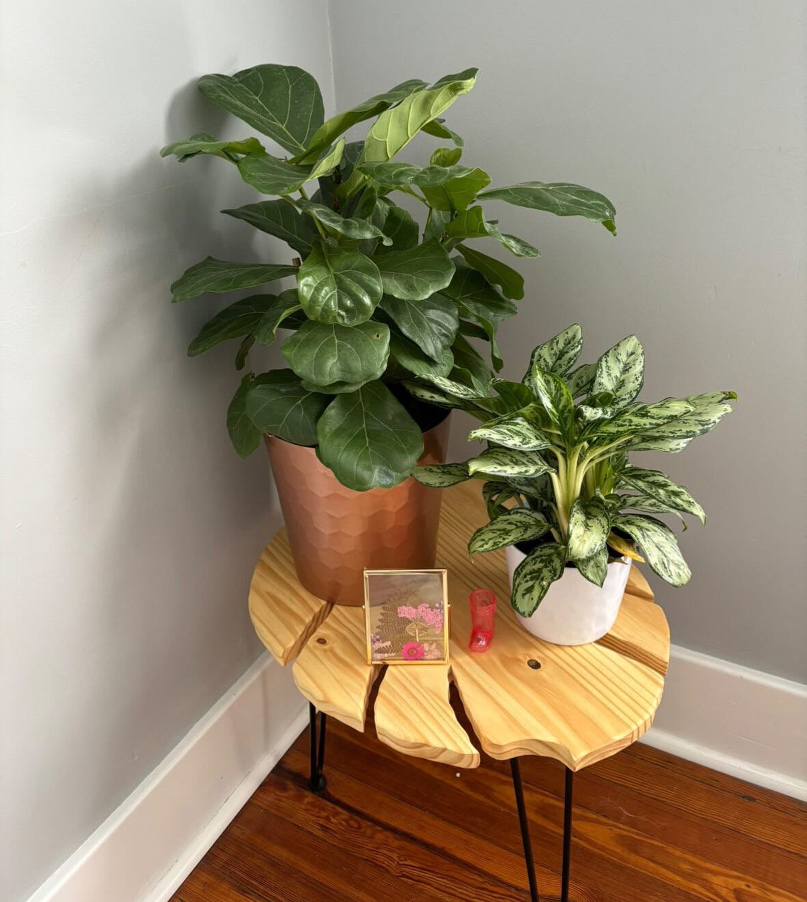Large Monstera Leaf Plant Table Stand End Table 16 Inch Legs - Etsy