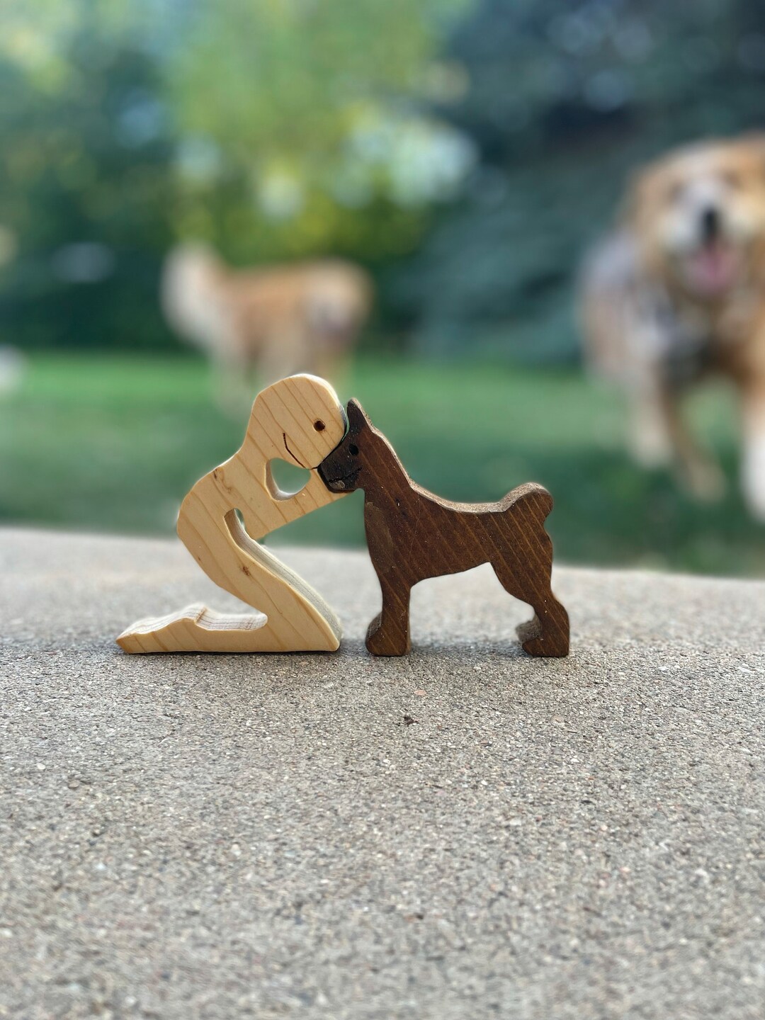 Human & Brown Boxer Dog- Companion Figures - Etsy
