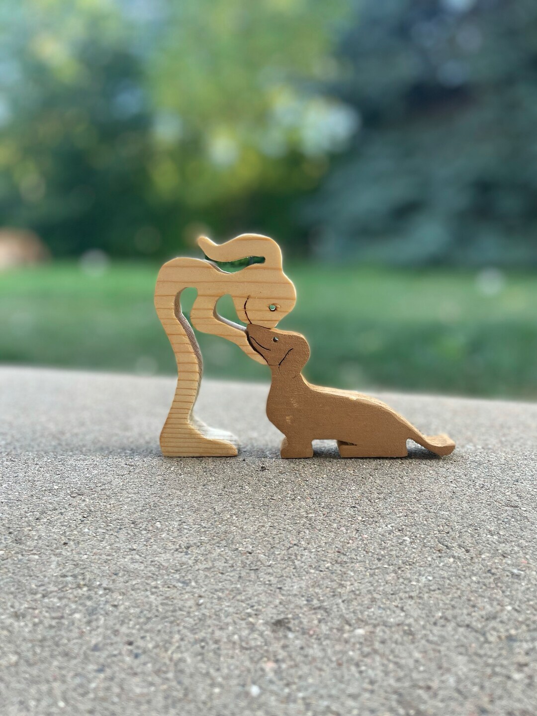 Long Hair Human & Dachshund / Weenier Dog Companion Figures - Etsy