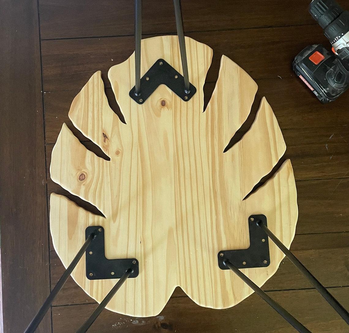 Large Monstera Leaf Plant Table Stand End Table 16 Inch Legs - Etsy