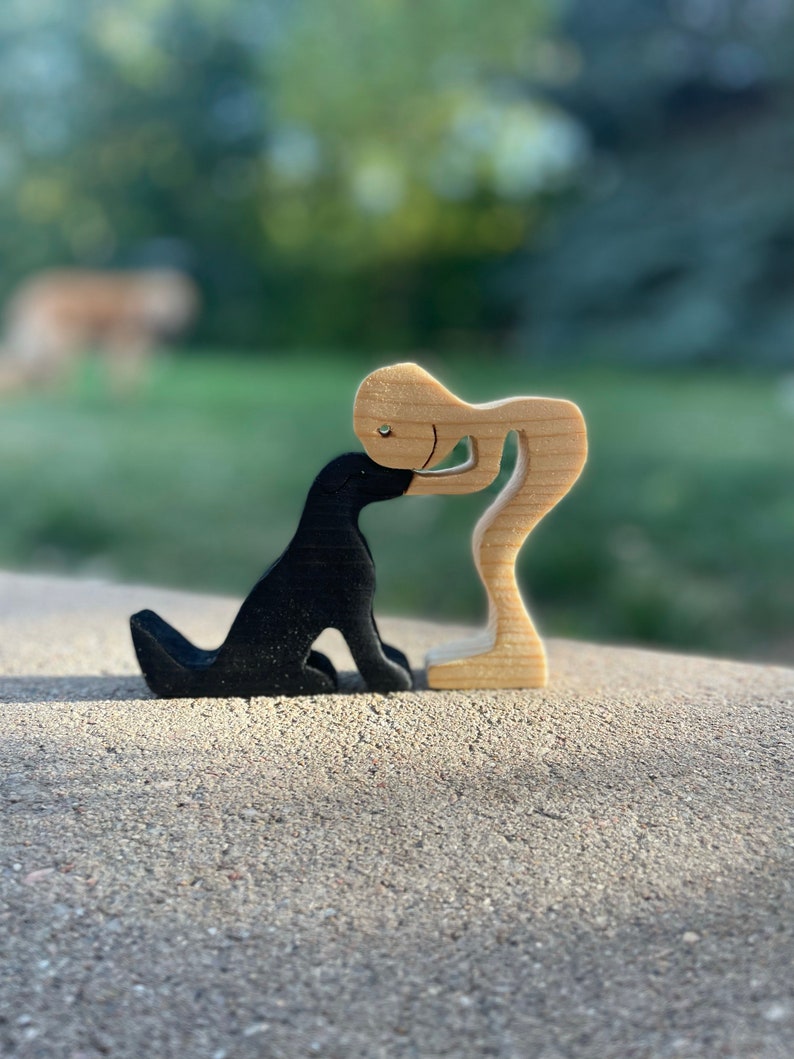 Human & Black Labrador Retriever Dog Companion Figures - Etsy