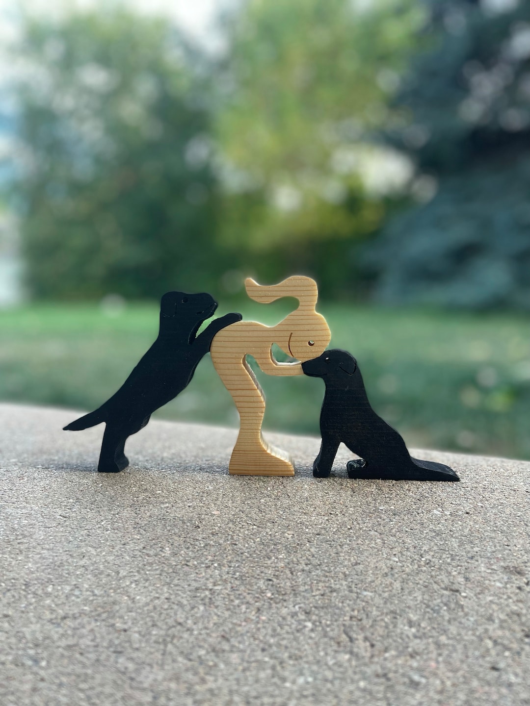 Human & Two Labrador Retriever Doodle Dogs- Companion Figures Free ...