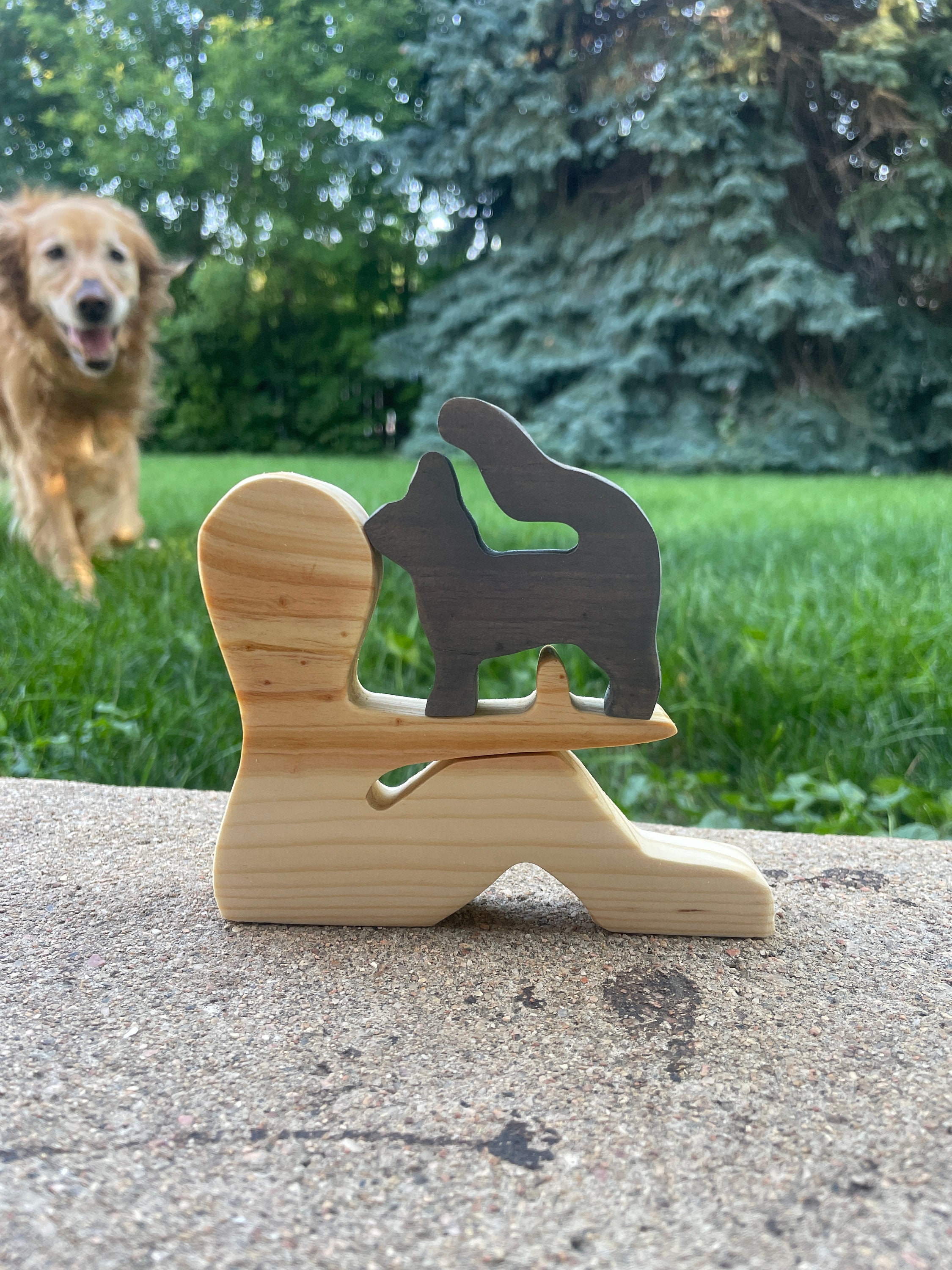Custom Cat & Human Wood Figure – Personalized Pet Companion - Etsy
