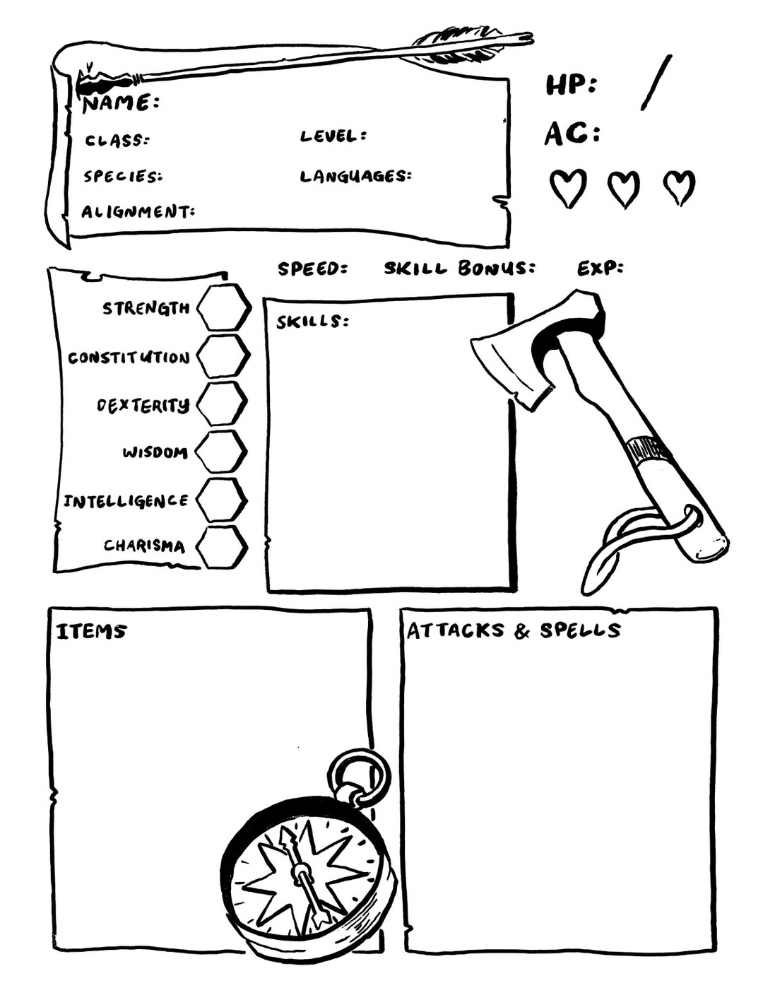 Ranger Character Sheet - Etsy