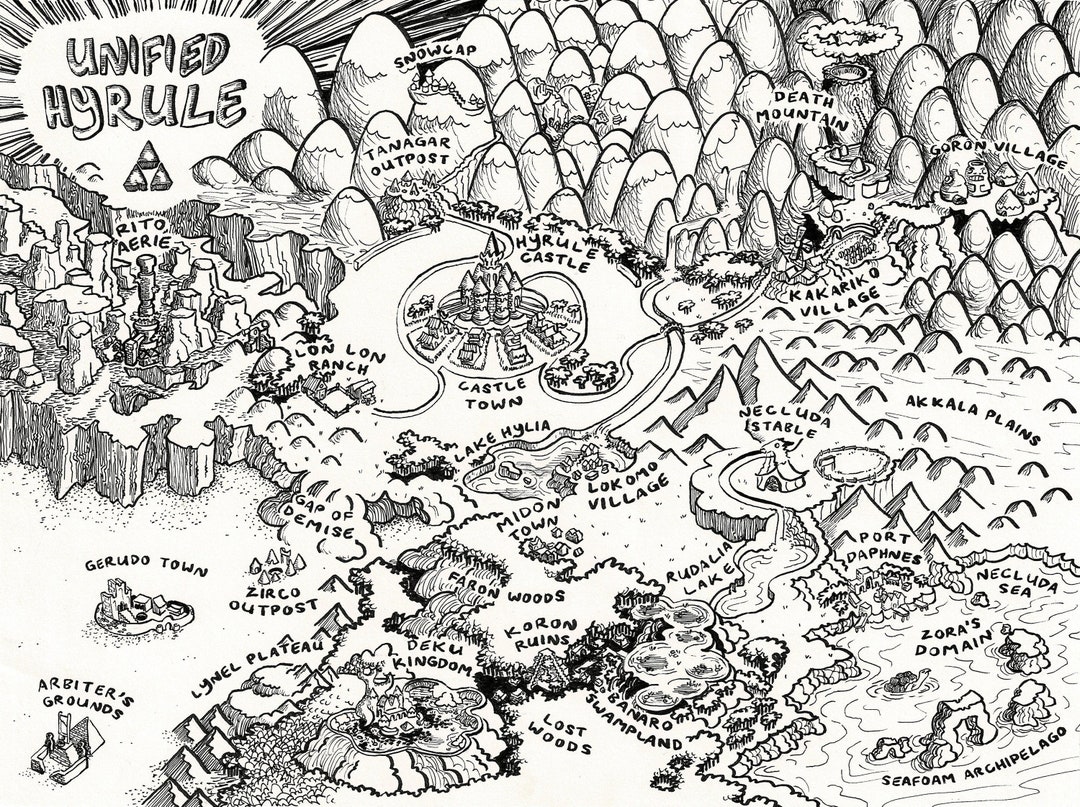 Hyrule Adventure Map - Etsy