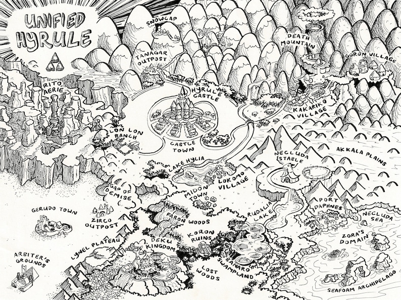 Hyrule Adventure Map - Etsy