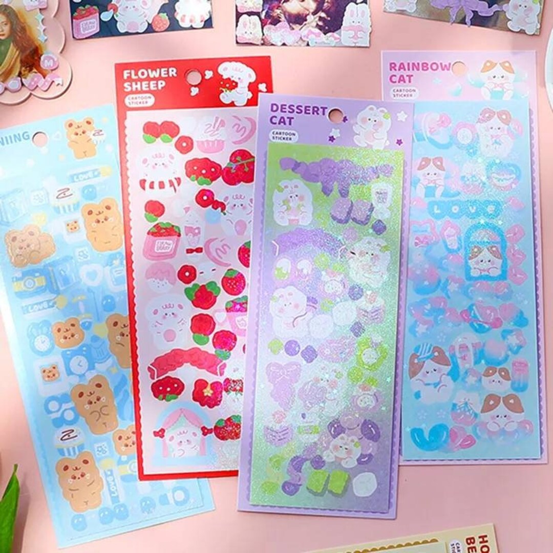 Shiny Kawaii Stickers Cute Shiny Stickers Korean Style - Etsy