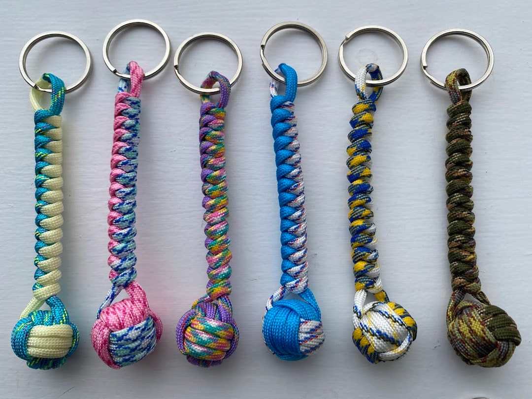 Customizable Dual Color Monkey Fist Keychain: Lightweight Keychains ...