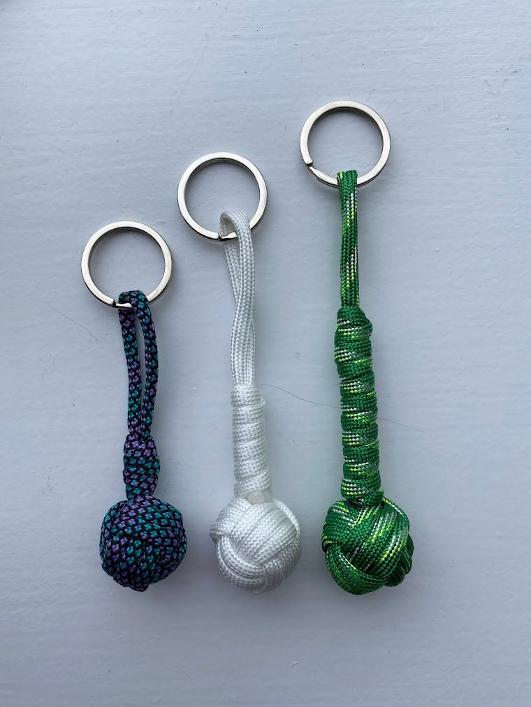 Long Loop Customizable Monkey Fist Keychain, Lightweight Keychains, Fun ...