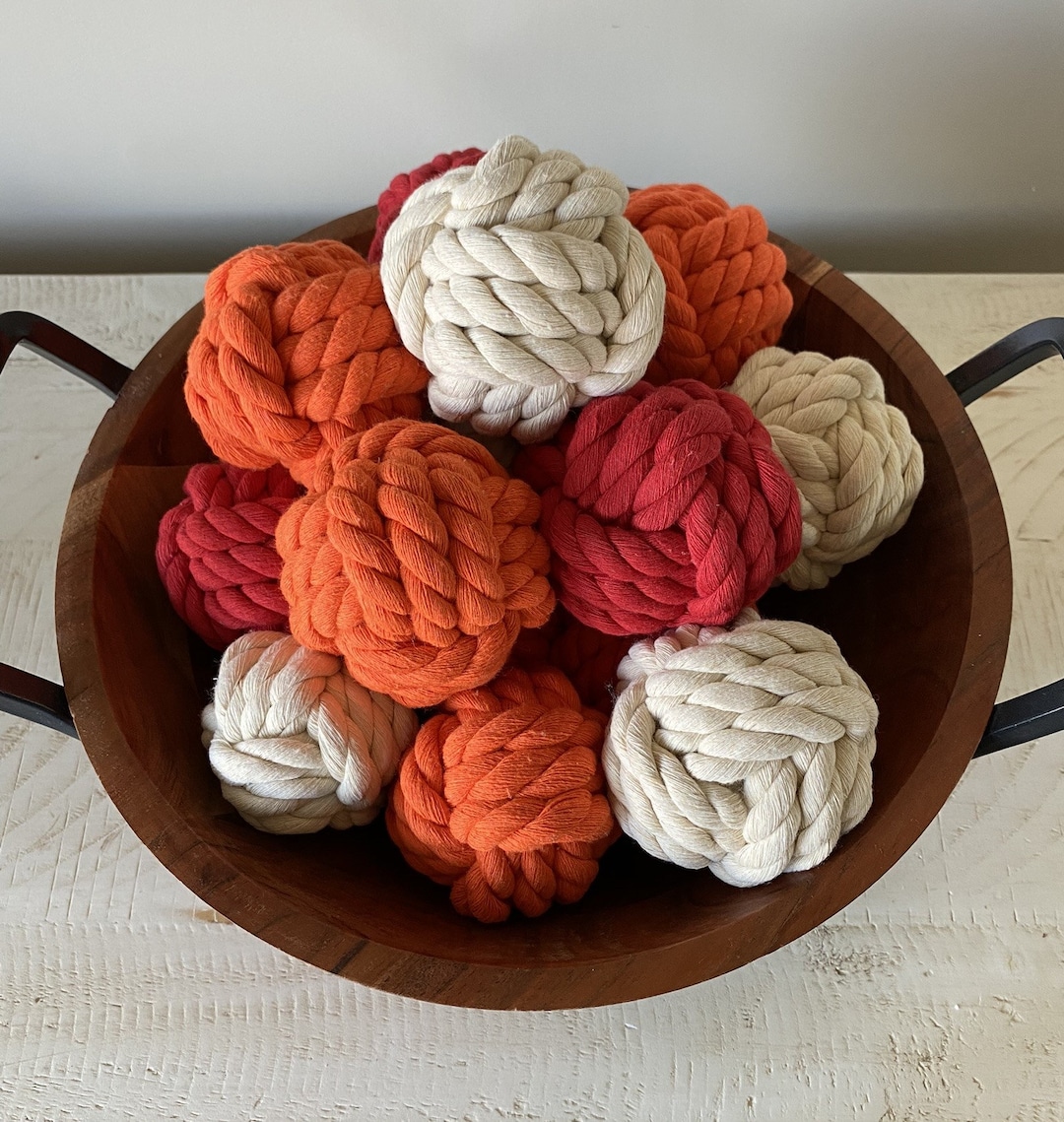 Fall/thanksgiving Pack 3 Monkey Fist Rope Decor, Nautical, Beach Decor ...