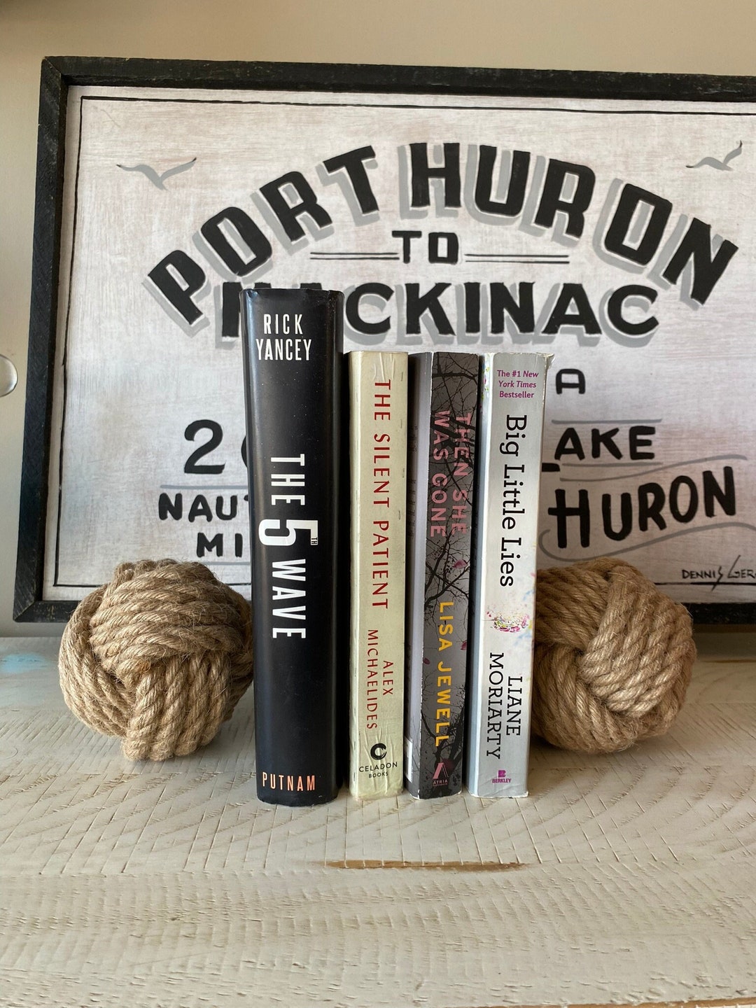 Jute Monkey Fist Book End: Rustic Nautical Decor - Etsy