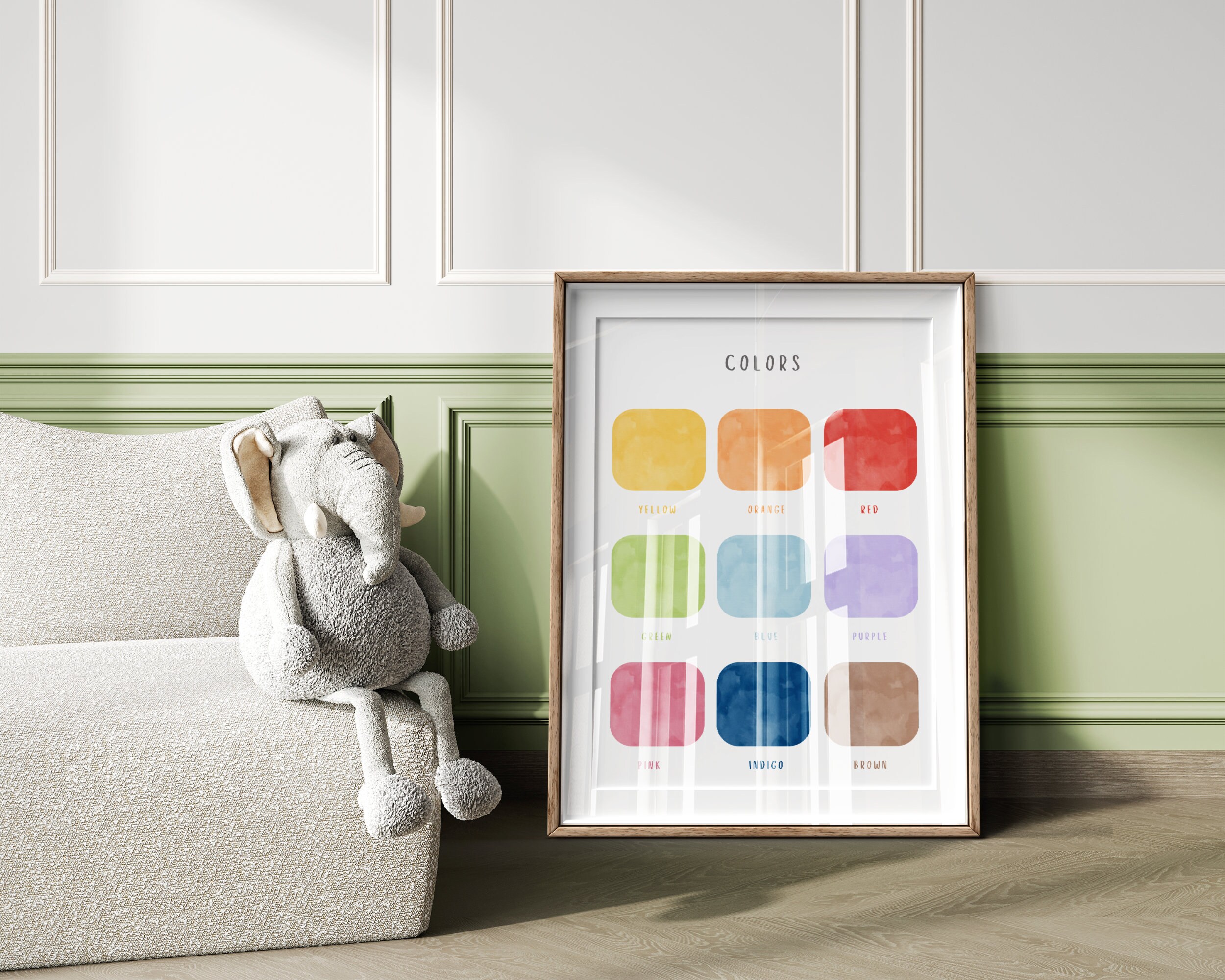 Colors Poster Educational Poster Montessori Poster Kids Wall Art ...