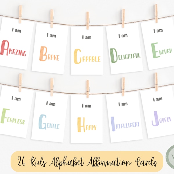 Affirmation Alphabet Cards for Kids - Etsy
