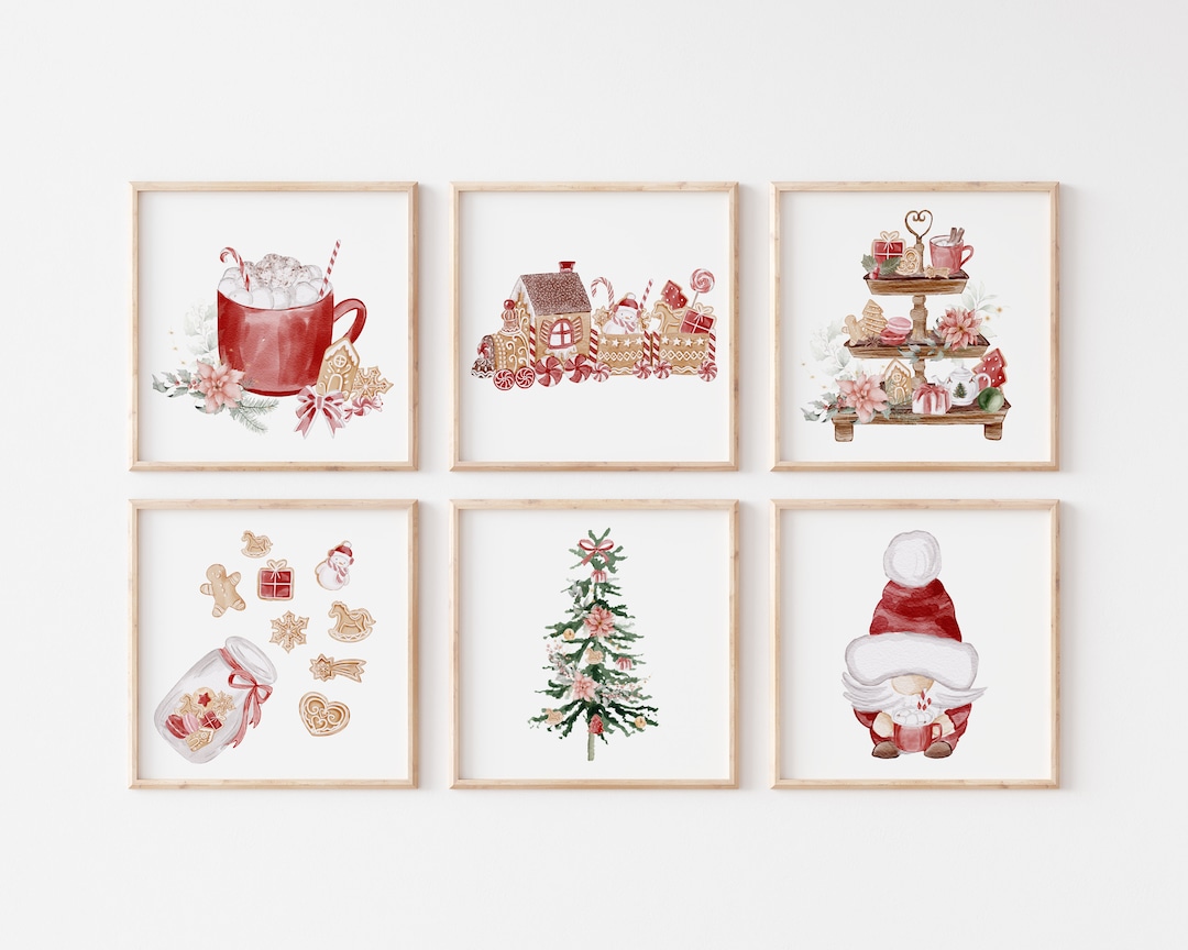 Set of 6 Christmas Printable | Christmas Wall Art | Christmas Poster ...