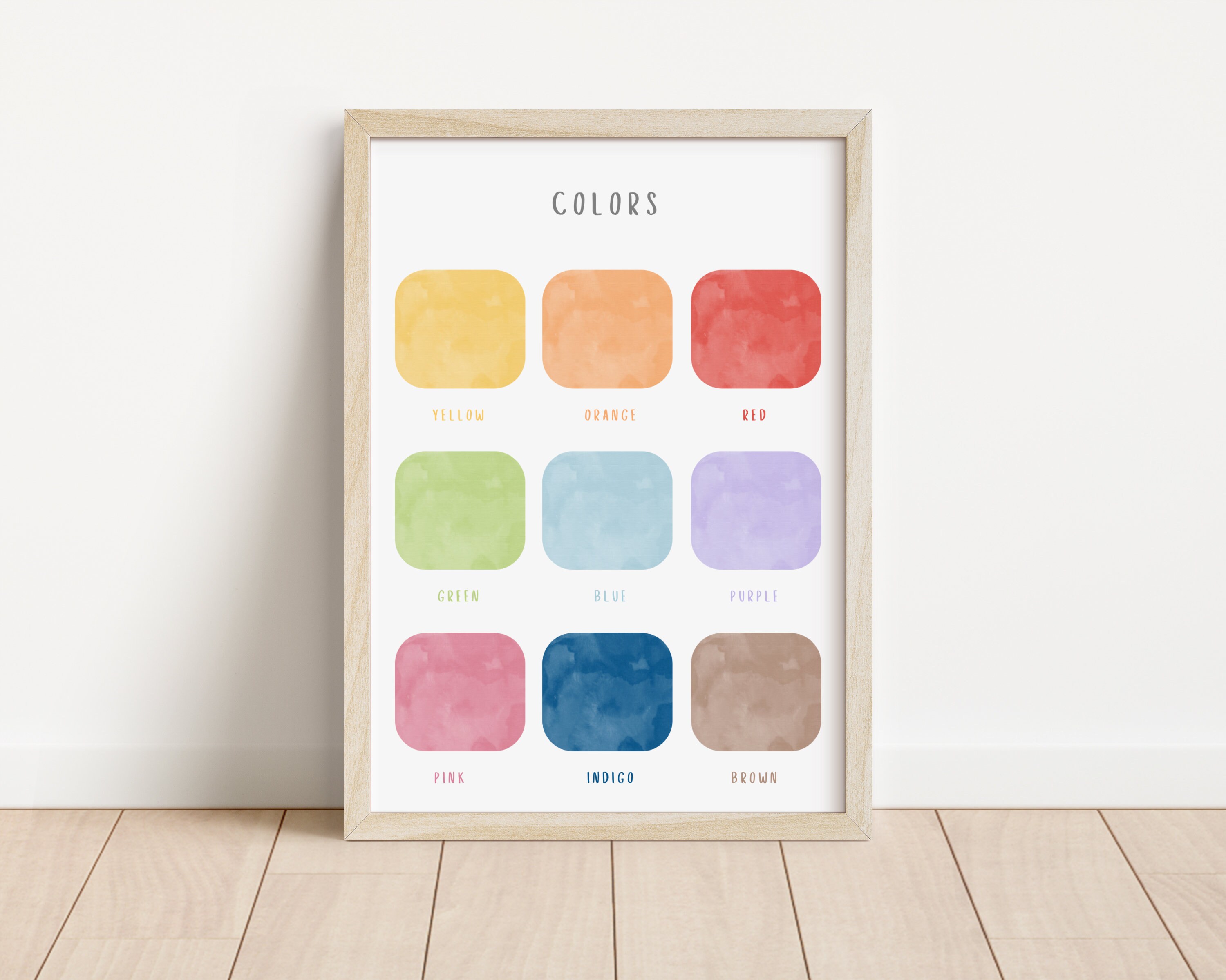 Colors Poster Educational Poster Montessori Poster Kids Wall Art ...