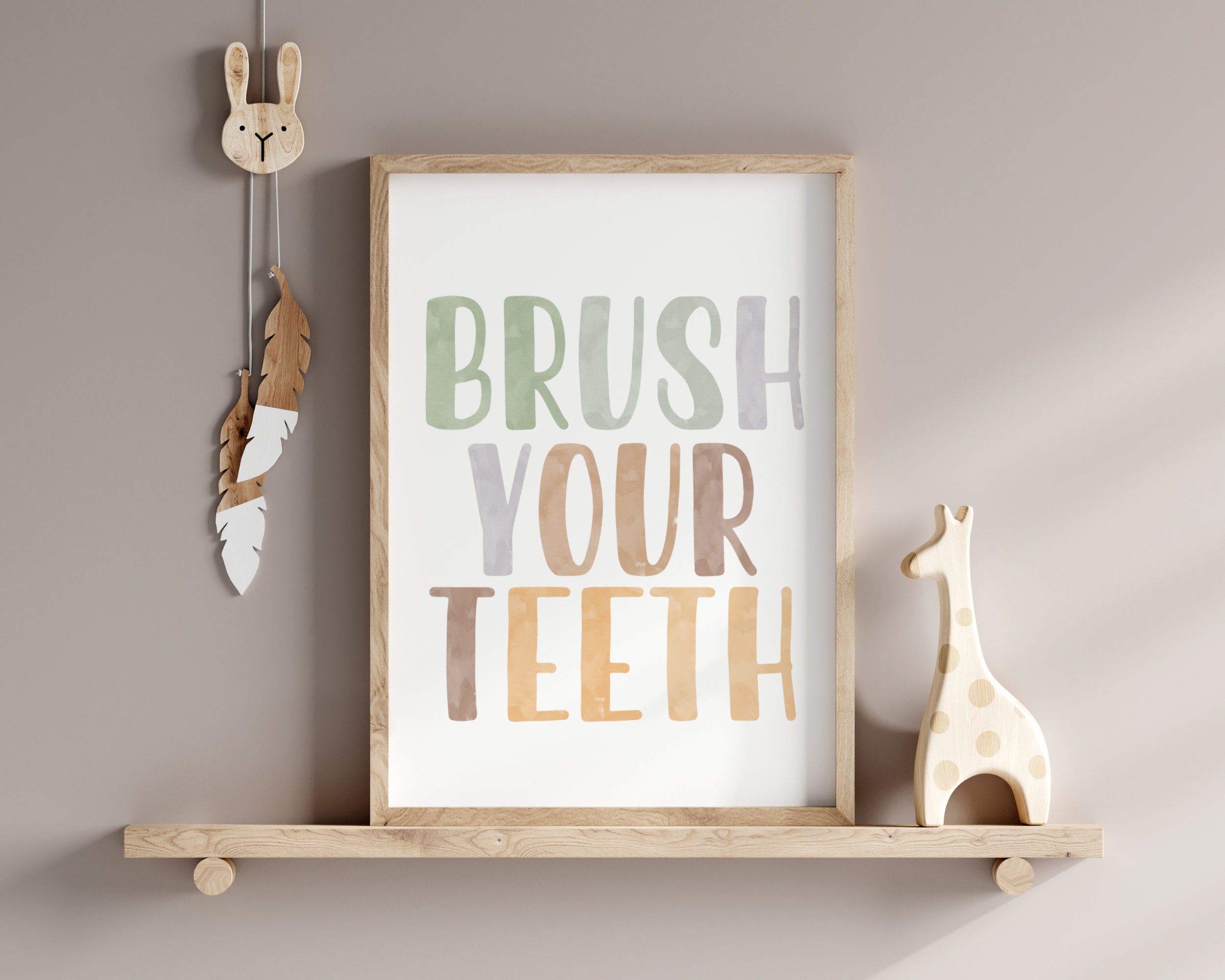 Brush Your Teeth Poster | Toddler Posters | Bathroom Rules Poster ...