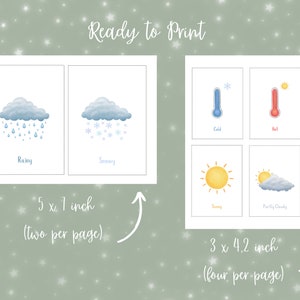 12 Weather Flashcards | Toddler Flashcards | Montessori Flashcards ...