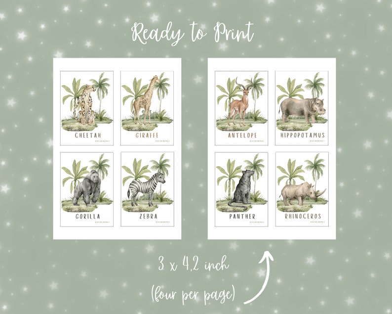 Printable Animal Flashcards Montessori Flashcards Kids - Etsy