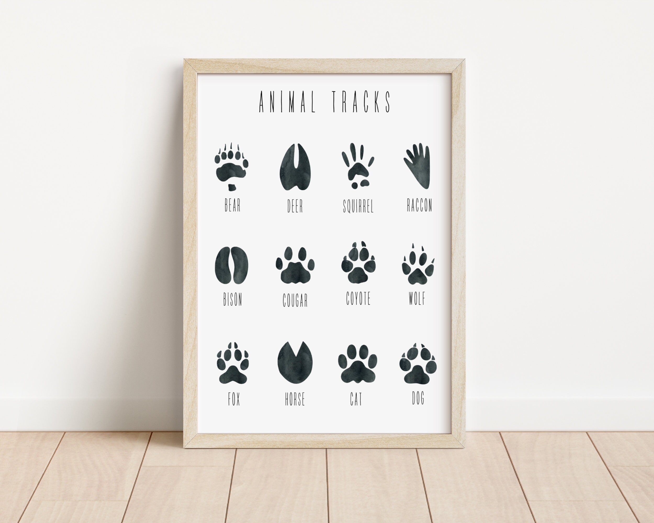 Animal Tracks Poster Woodland Poster Montessori Posters - Etsy