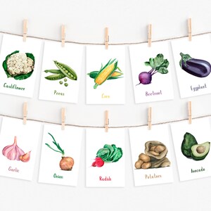 30 Fruit and Vegetable Flashcards | Fruits Poster | Vegetables Poster ...
