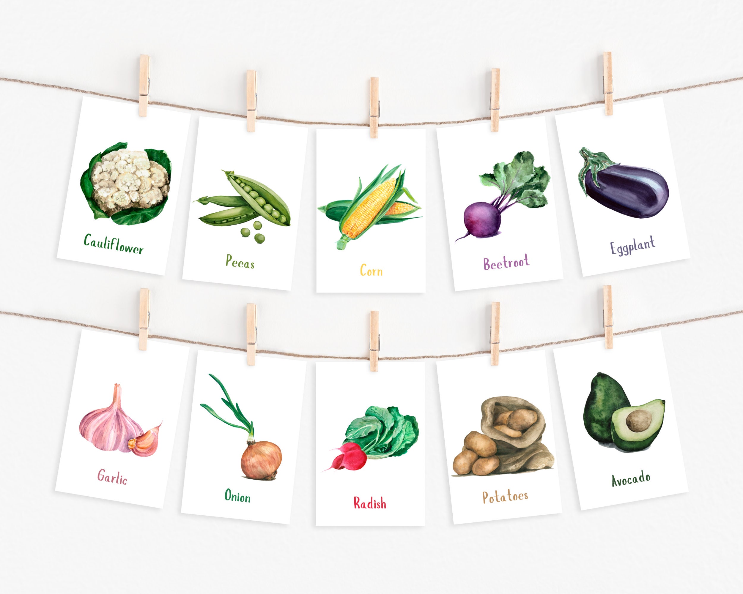 30 Fruit and Vegetable Flashcards Fruits Poster Vegetables - Etsy